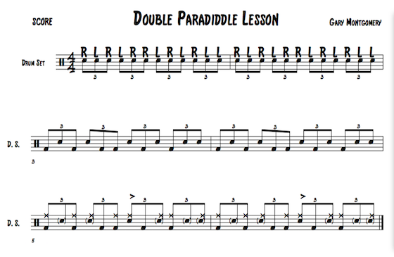 Lesson - Gary Montgomery - Double Paradiddle, Rudiment to Groove - Mike Dolbear